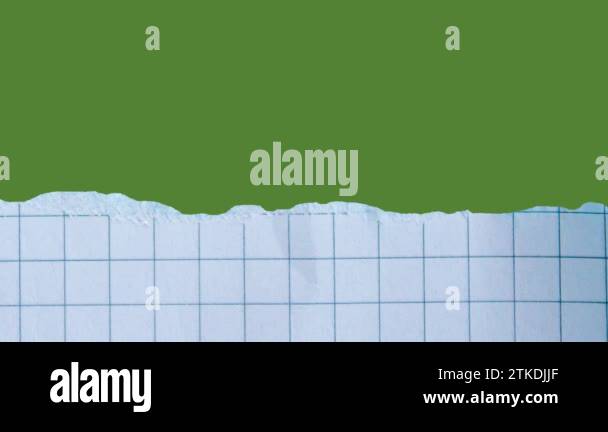 Ripped checkered paper on green screen chroma key background. 4k paper ...