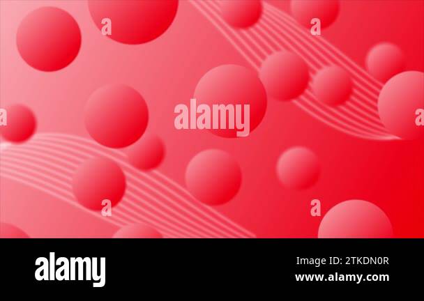 Animated red 3d circular balls moving around designed as background ...