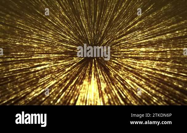 Abstract Gold Filaments Bursting Background/ 4k animation of an ...