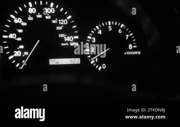 analog automotive devices. cars from the nineties. arrows on the ...