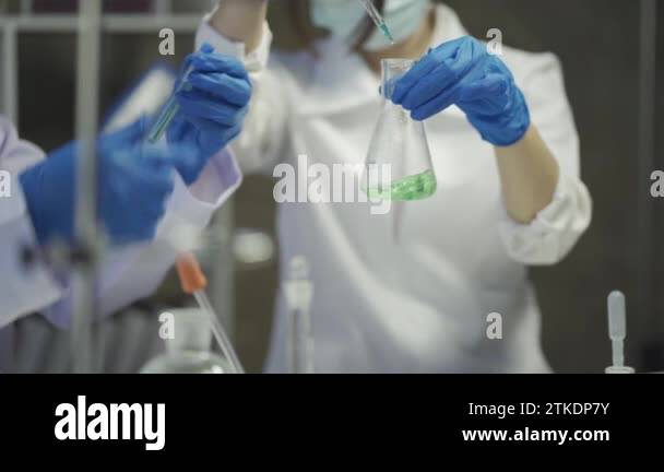 Medical research scientist testing vaccine experimental drug in ...