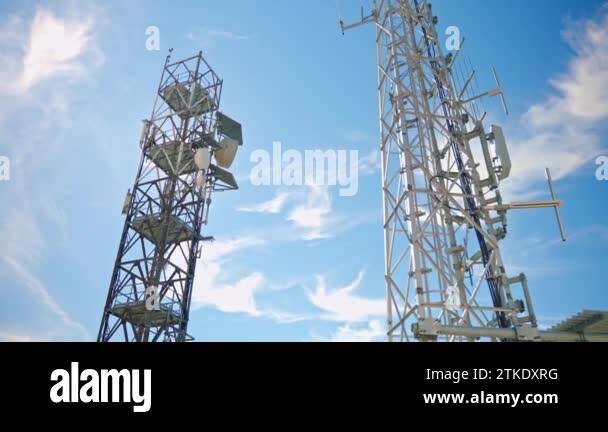 High antenna tower for transmitting and receiving signal from radars, broadcasting tower ...