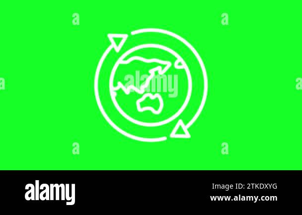 Animated exchange white line icon. International trade and business ...