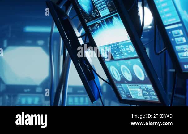 Futuristic spaceship control panel interface. Spacecraft digital ...