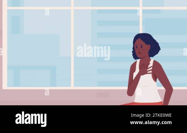 Animated racing heart illustration. Panic attack during workout. Health ...