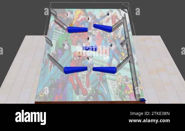 Parts of a pinball machine are animated by the rhythm of some song ...