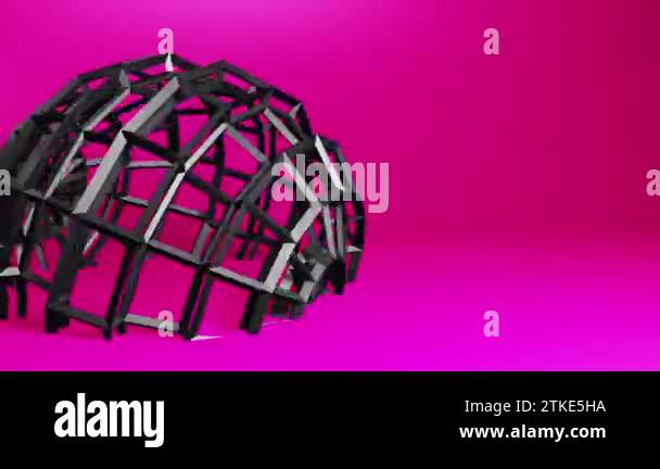 3d video wireframe sphere animation background. Looping animation Stock ...