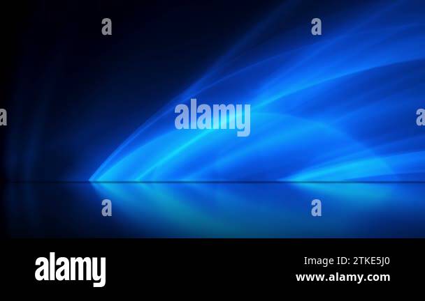 Motion blue magic rays with reflection on floor. Motion lighting ...