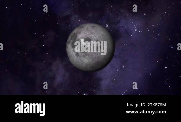 Animated Planet moon with colorful galaxy. 3d Moon planet on space with ...