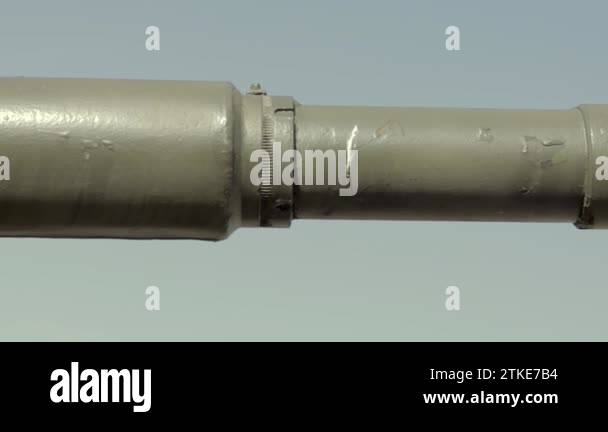 Soviet light amphibious tank PT-76. Object 740. Tank barrel, barrel ...