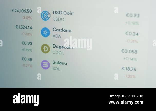 Crypto data on a computer screen. Cryptocurrency concept. Market ...