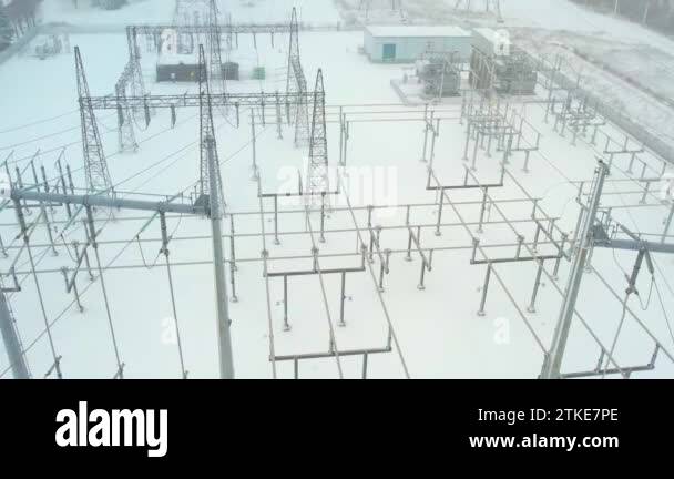 Electrical grid substation and high voltage electric switchyard ...