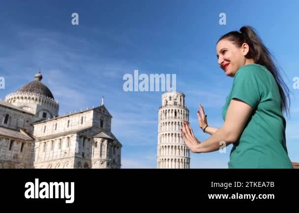 Tourist posing leaning tower of pisa Stock Videos & Footage - HD and 4K ...