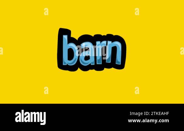 Yellow screen animation video written BARN Stock Video Footage - Alamy