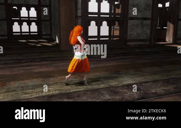 3d simulation of a fashion-show where fictional model wears some ...