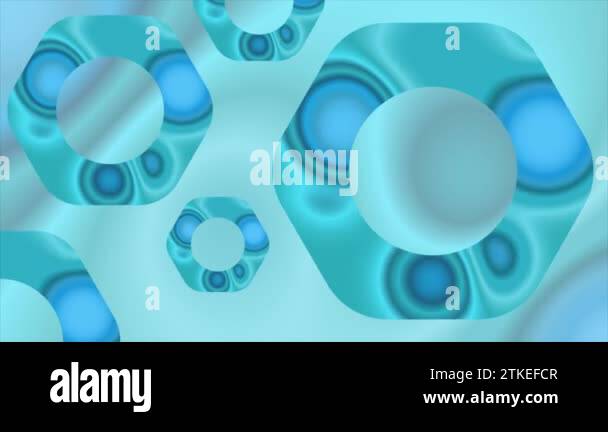 Animated Blue color abstract pattern rotating hexagonal shape ...