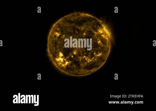 Realistic Animation of Sun. Close-up View of the Burning Sun in Space ...