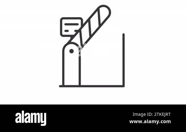 Animated car barrier linear icon. Parking gates. Autonomous regulation ...