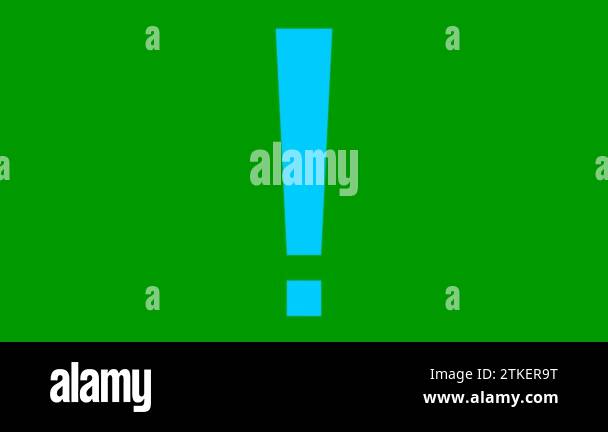Animated blue symbol of exclamation mark. Looped video. Concept of ...
