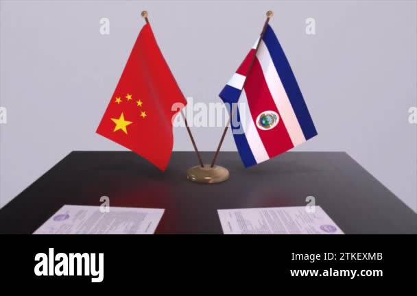 Costa Rica and China flag. Politics concept, partner deal between ...