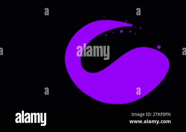 Swirling purple liquid with fill on a black screen. Art filling by ...