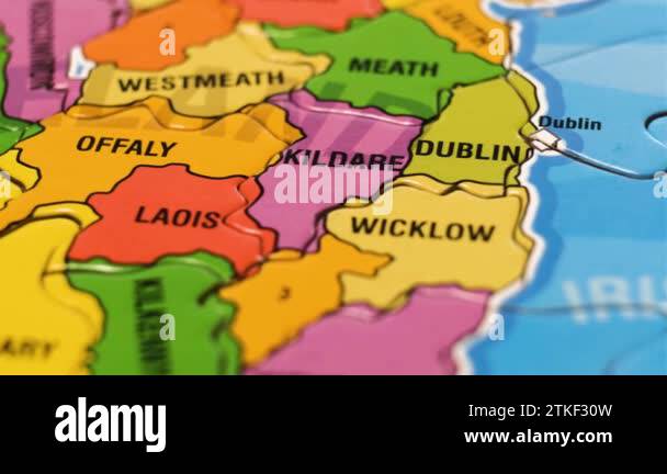 Ireland Map Puzzle Blocks with Irish Cities Close-Up Video Background ...