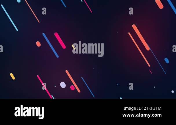 motion glowing falling lines in a 2D style animation with liquid effect ...