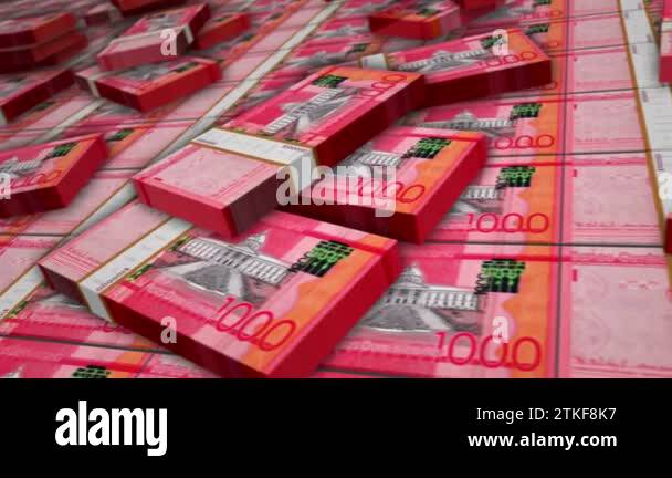 Dominican money Dominican Republic Peso banknote bundle loop. DOP money ...