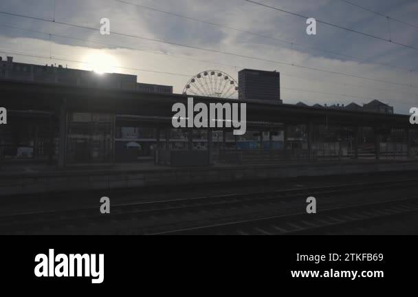 Munchen Ost or Ostbahnhof. Munich eastern railway station. Platfoms of ...