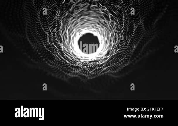 Motion graphic of flying into digital technologic tunnel. 3D render ...