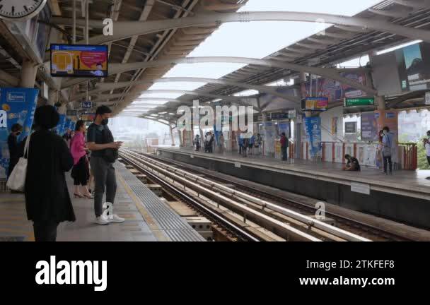 November 20,2022:Bangkok,Thailand: view of train track way platform ...