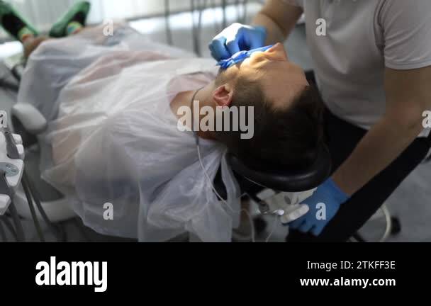 Tooth pain and dentistry concept. real treatment. reportage. the ...