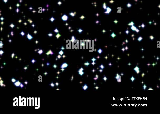 Colorful twinkle star blinking animation background. 2D computer ...