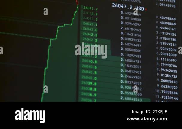 Stock Market Chart. Stock market data on LED display . concept High ...