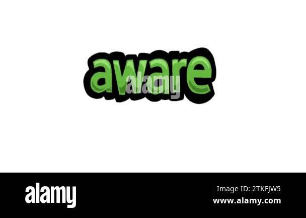 White screen animation video written AWARE Stock Video Footage - Alamy