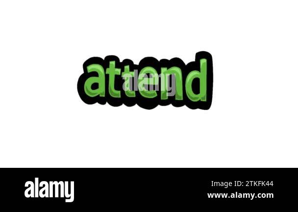 White screen animation video written attend Stock Video Footage - Alamy