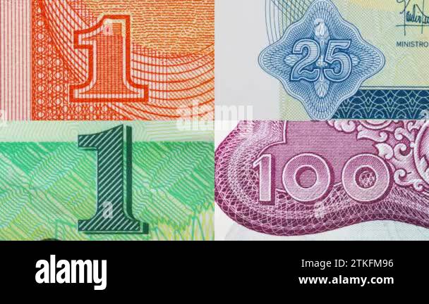 Set of world Currency. Stop motion animation. Different all world money ...