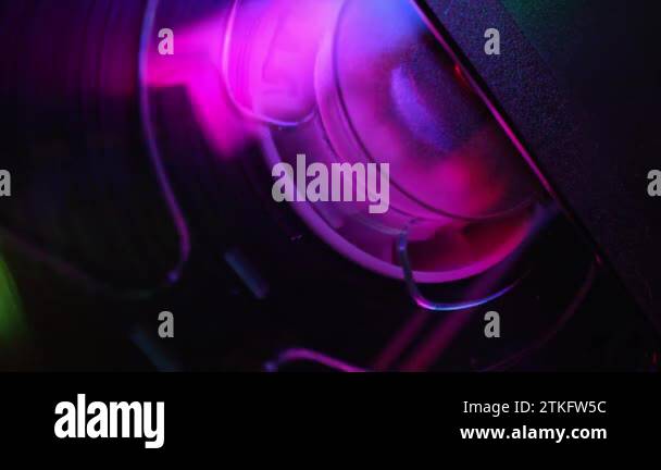 VCR VHS mechanism inside, video cassette player playing, magnetic head ...