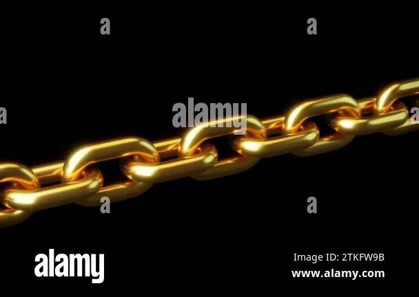 Realistic seamless looping loop 3D animation of the gold chain. 4K UHD ...