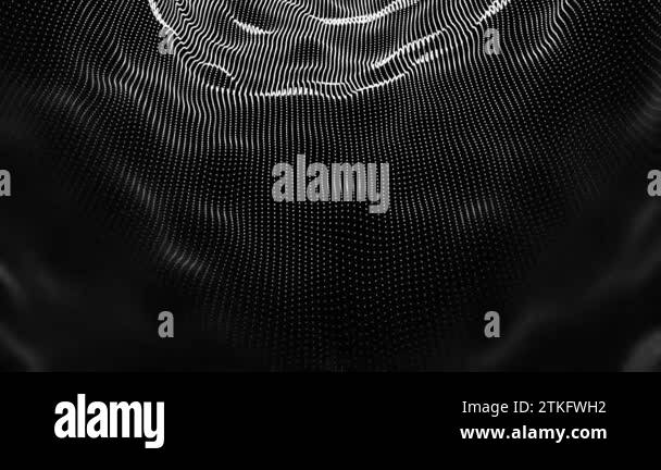 Animated Abstract white particle waving texture with glowing particles ...