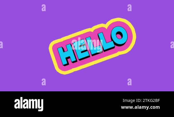 Hello 3d animated text. Word hello in 3d text. Design text element for ...