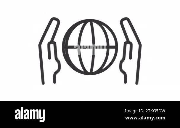 Animated network linear icon. Internet communication. Website ...