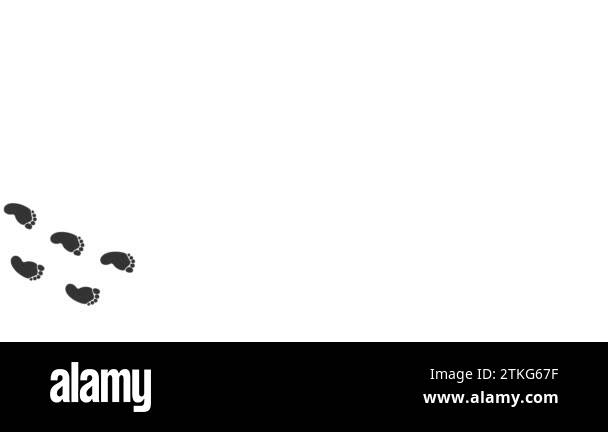 Baby footprint animation. Leaving wet, dry bare foot prints on the ...