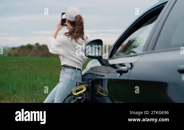 Video of beautiful young woman taking photos with smartphone while ...