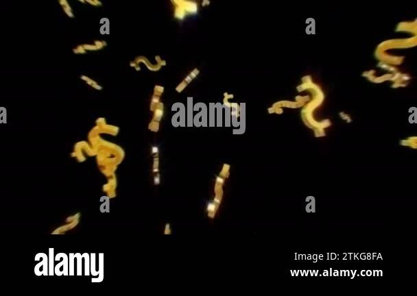 Dollar sign Drop. 4k video. Dollar sign falling on black. Beautiful ...