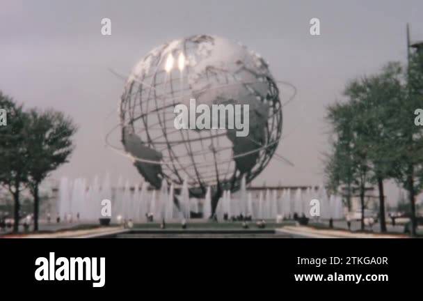 The Unisphere at the center of radial pathways Flushing Meadows Corona ...