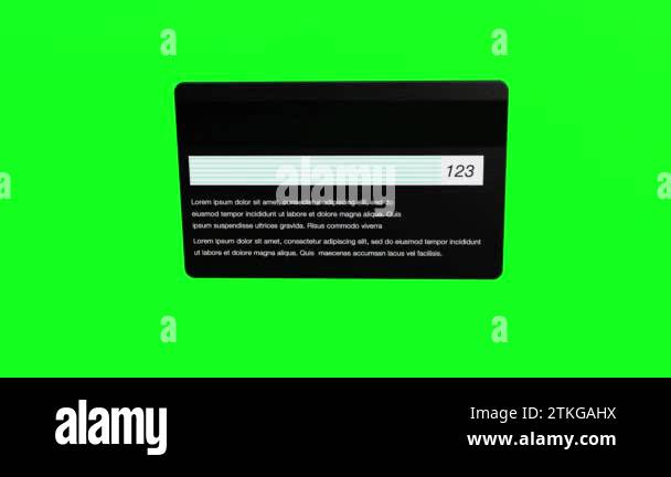 Debit atm card 3d rendered 4k animation rotating loop with green screen ...
