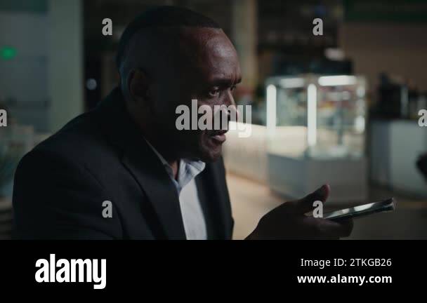 African American ethnic mad angry displeased man senior mature ...