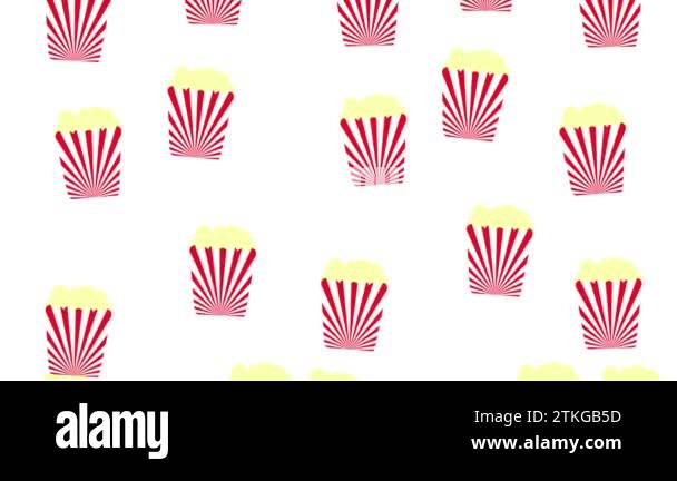 Popcorn falling from above with white screen and green screen 4k ...