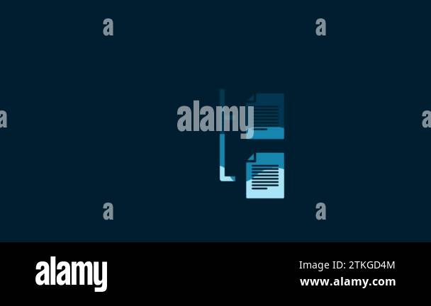 White Folder Tree Icon Isolated On Blue Background Computer Network